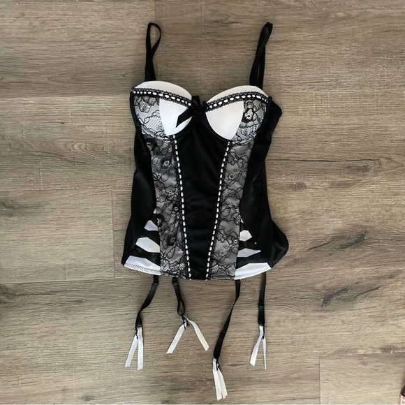 black rage | Intimates & Sleepwear | Body Rage Black White Corset ...